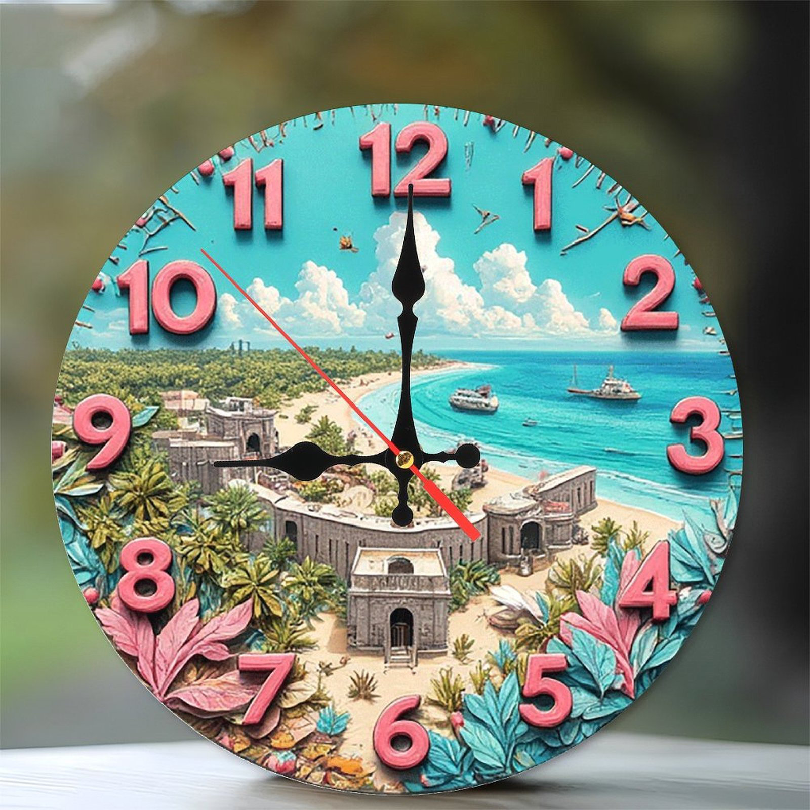 Union Rustic Tropical Beach Island Clock Wall Decor | Wayfair