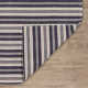 Riter Ticking Stripe Navy/Ivory Handwoven Indoor/Outdoor Rug | Birch Lane
