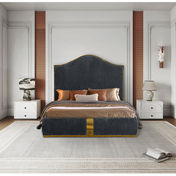 Ivy Bronx Makeya Upholstered Scalloped Bed | Wayfair