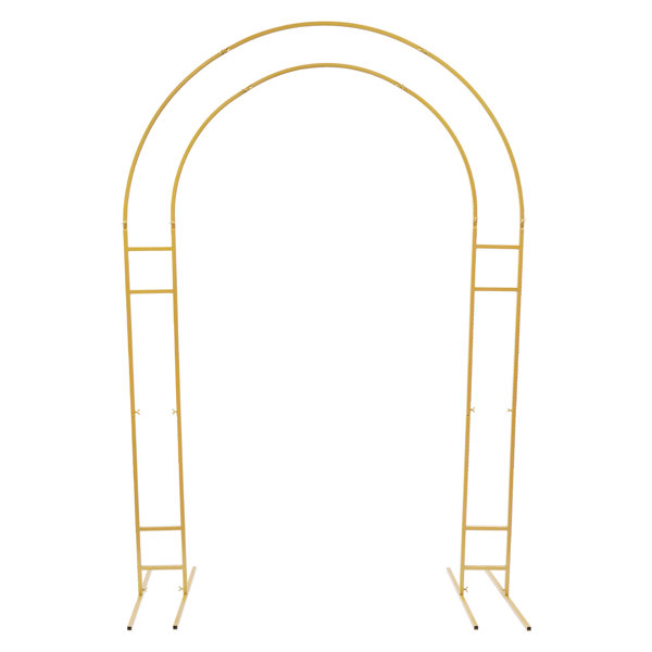 YaoTown 59'' W x 19.7'' D Steel Round Wedding Backdrop Arch, for Garden ...
