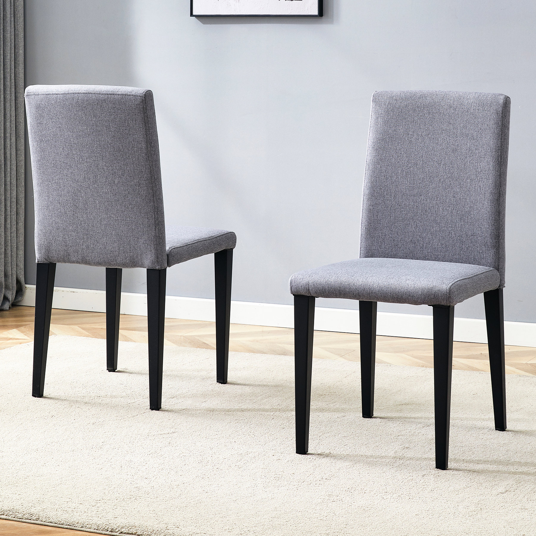 Hokku Designs Two Gray Dining Chairs. Modern & Elegant. Comfortable ...