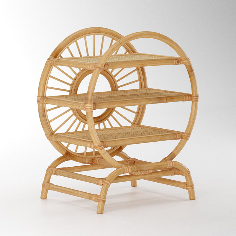 Bayou Breeze Azmi Boho Round Bookcase, 100% Natural Handmade ...