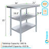 Amgood Stainless Steel Work Table with 2 Shelves & Reviews | Wayfair