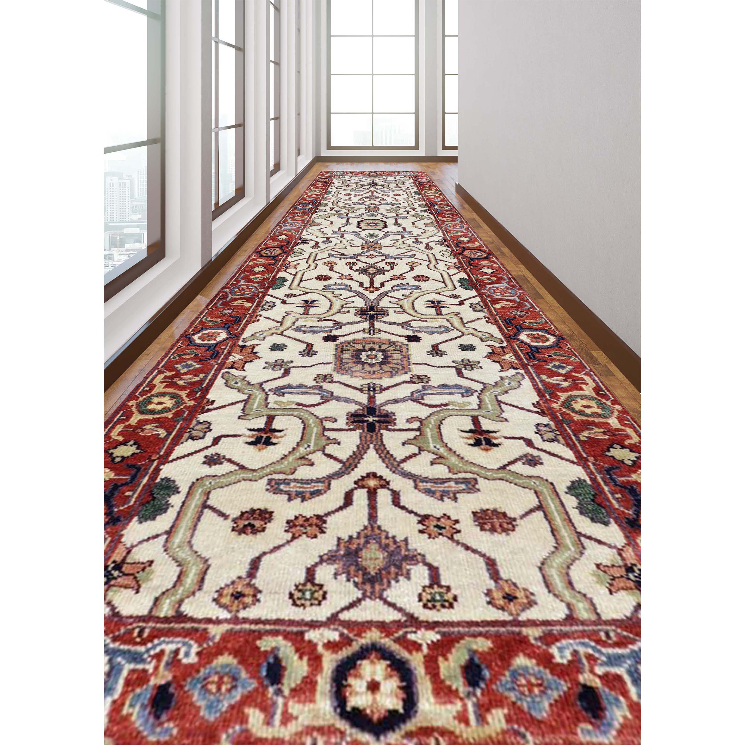 Bokara Rug Co., Inc. Runner Oriental Hand-Knotted Wool Area Rug in Rust ...