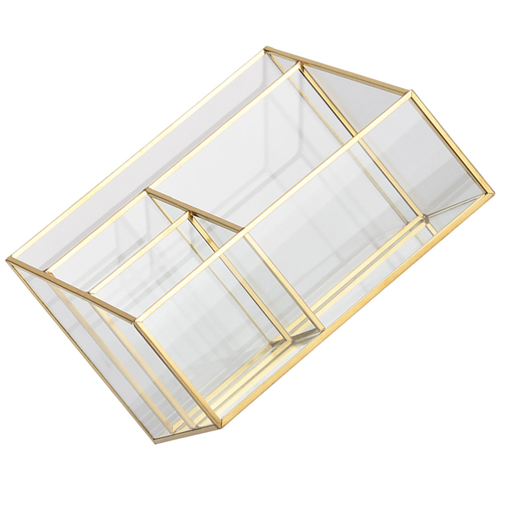 Mercer41 Makeup Organizer Glass Cosmetic Display Case Lipstick Makeup ...