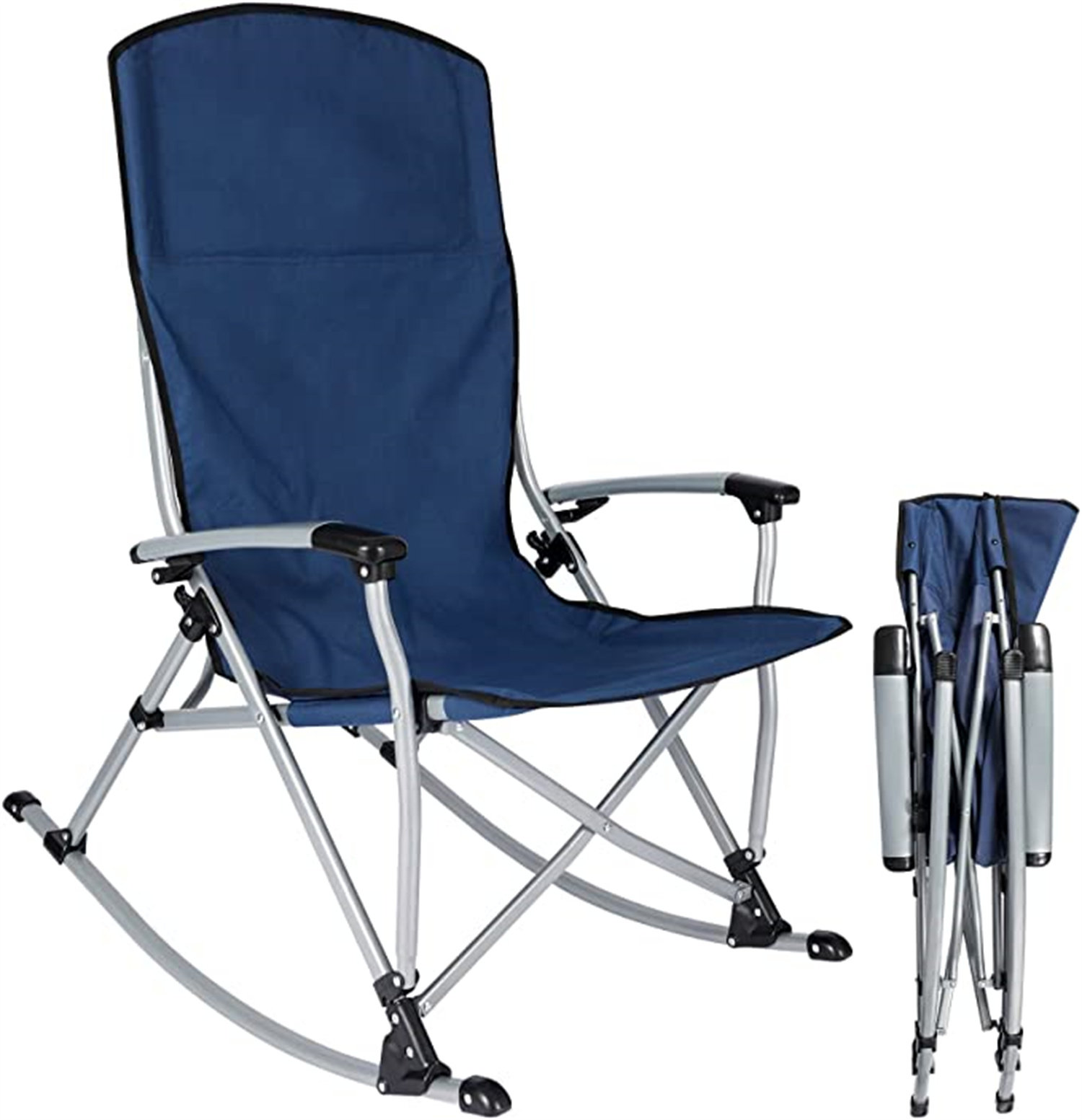 Arlmont & Co. 300Lbs Heavy Duty Folding Camping Rocking Chair With High ...