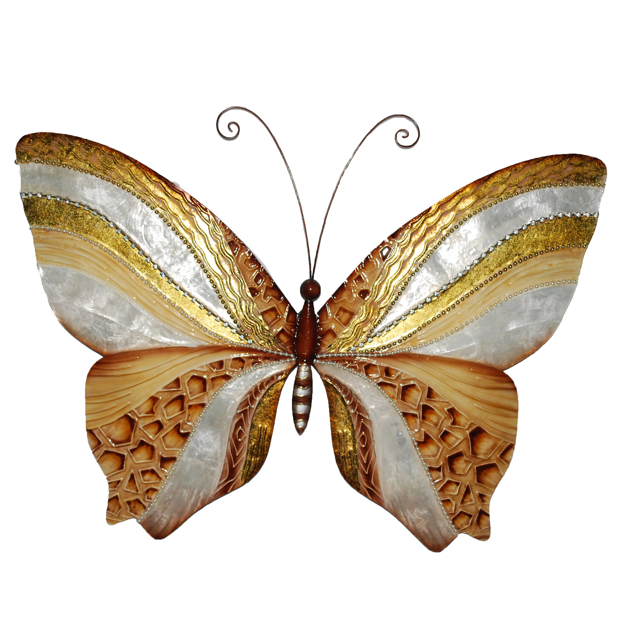 August Grove Contemporary Butterfly with Pearl Wall Décor & Reviews ...