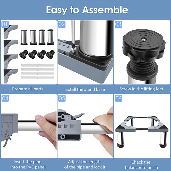 Rebrilliant Mini Fridge Stand With Silicone Mat, Universal Stand Base ...