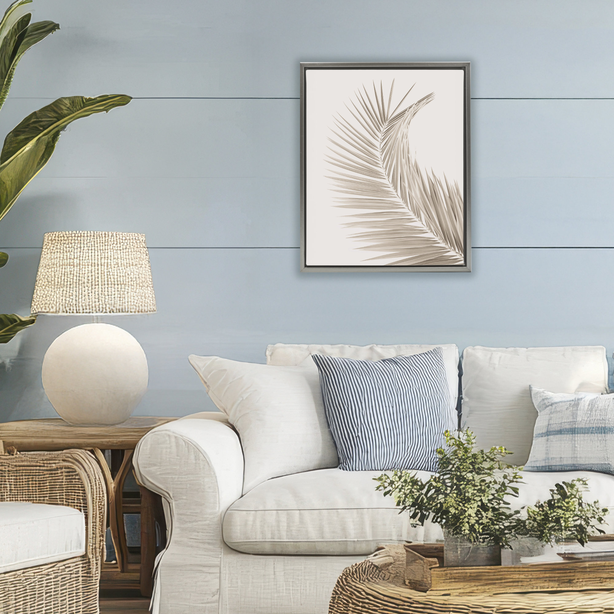 George Oliver Curved Neutral Palm Floating Frame, design by Sisi and ...
