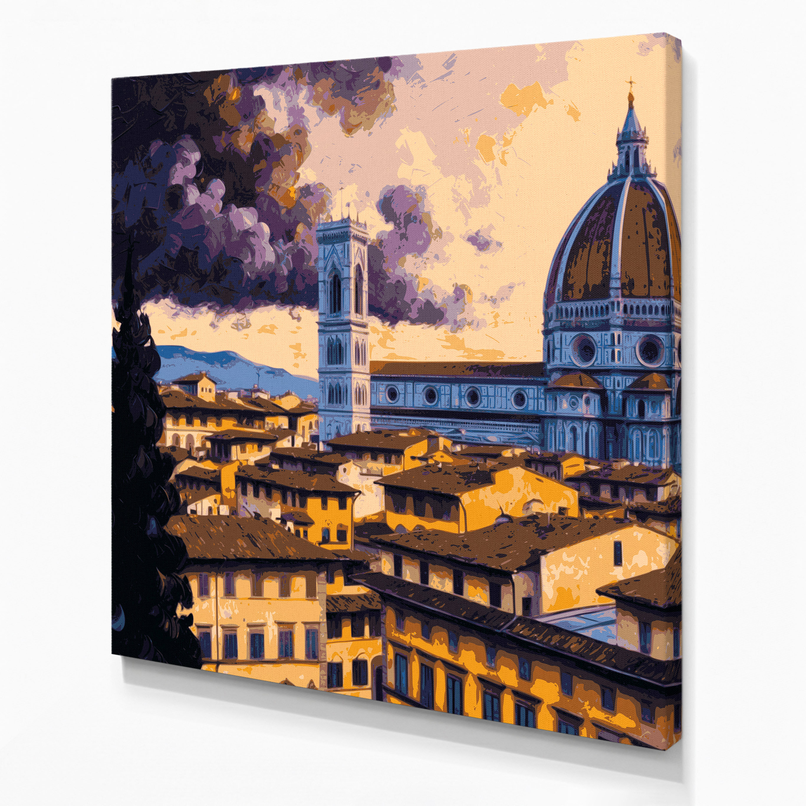 Dovecove Cities Florence Italy Purple Canvas Wall Art | Wayfair