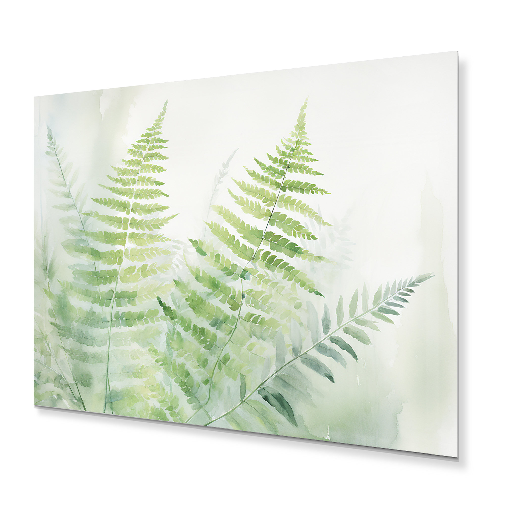 Bay Isle Home™ Green White Serene Ferns IV - Abstract Botanicals Metal ...