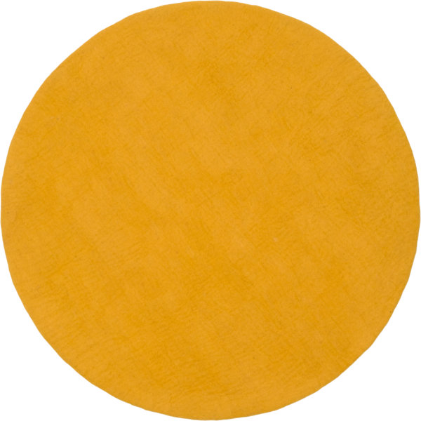 Myfelt Round Solid Colour Hand Woven Hand Knotted Mustard Area Rug ...