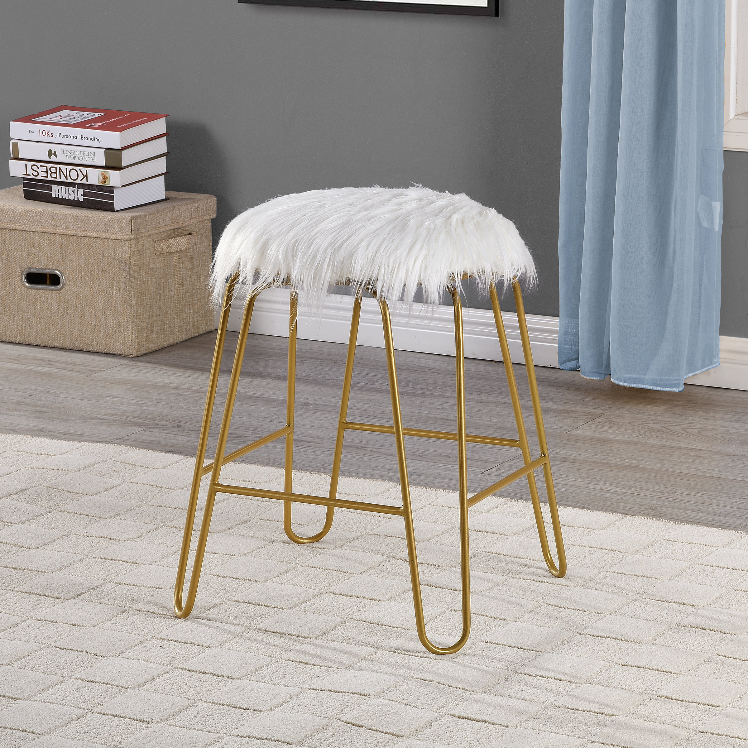 Etta Avenue™ Madisyn Metal Vanity Stool & Reviews | Wayfair