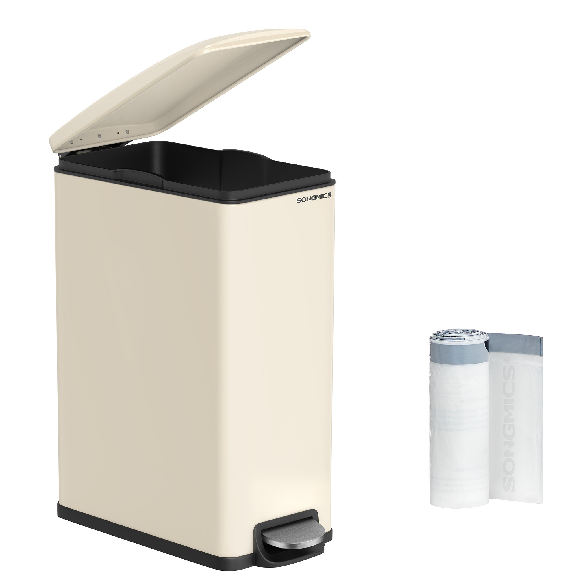 Songmics 12.7 Gallon Stainless Steel Slim Trash Can & Reviews | Wayfair