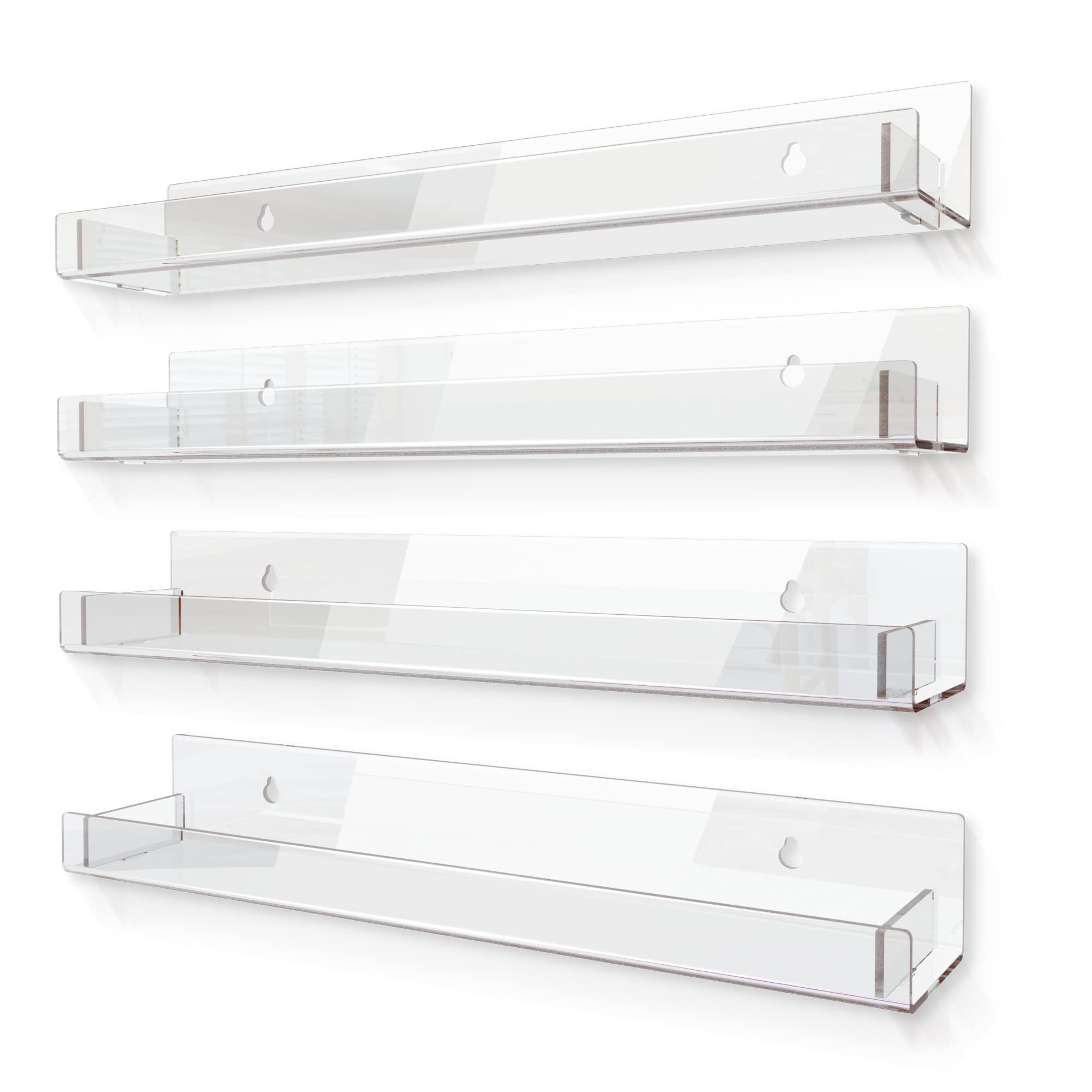 Brayden Studio® 4 Pack 15 Inch Acrylic Floating Shelves | Wayfair