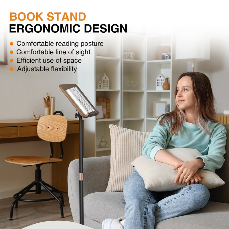 Anmytek Book Stand For Reading Adjustable Height And Angle Handsfree ...