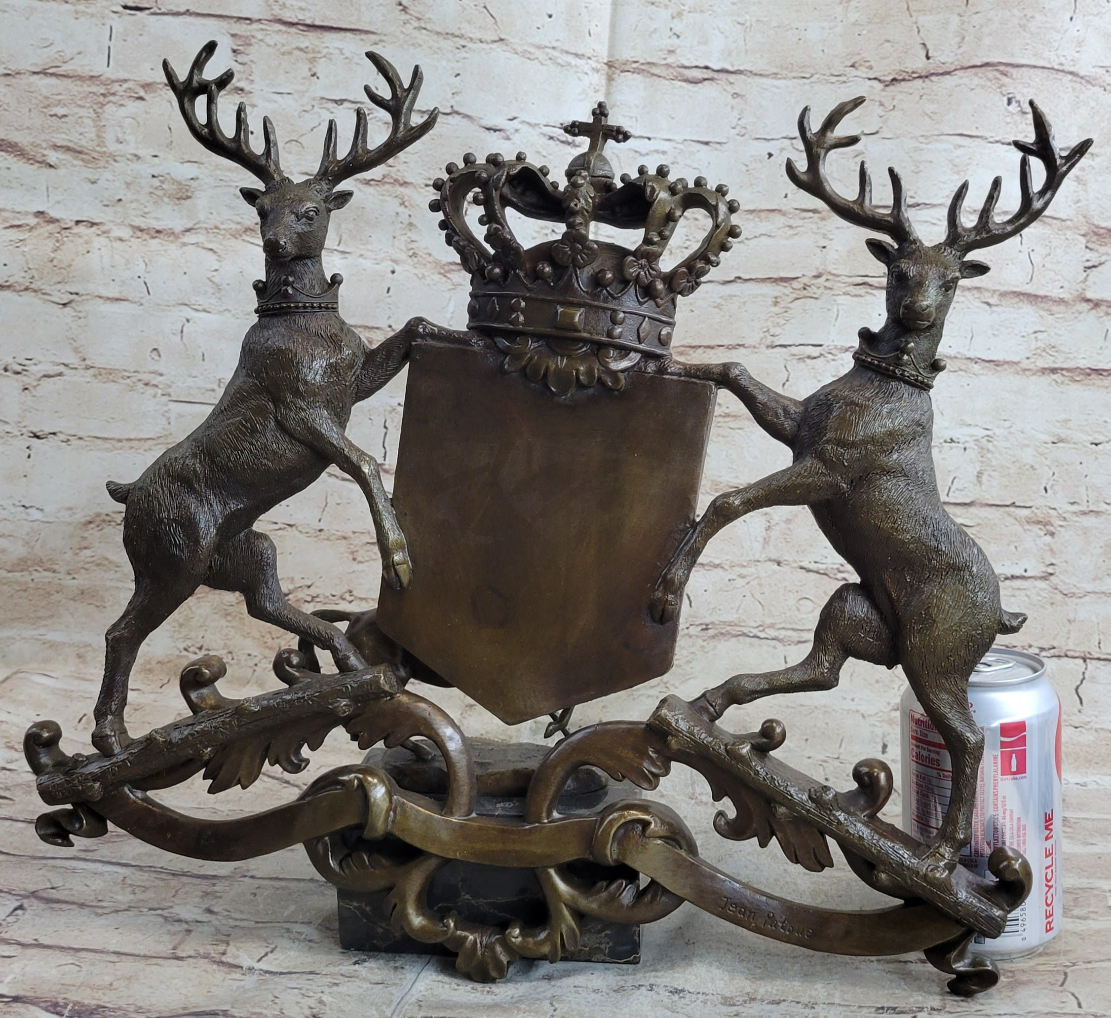 Loon Peak Two Stags Coat of Arms Bronze Metal Wall Plaque Original ...