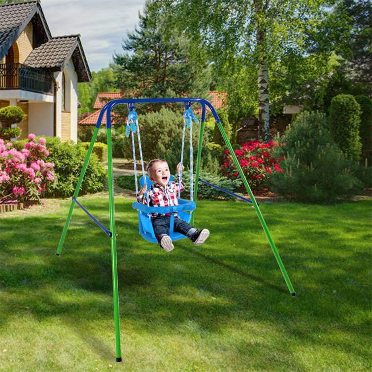 Norbi Metal Blue-Green Bucket Swing Swing Seat - Wayfair Canada