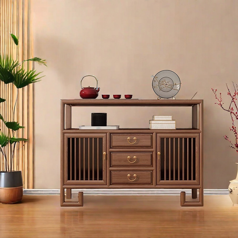 Vivid Space Creation New Chinese Style Solid Wood Sideboard | Wayfair