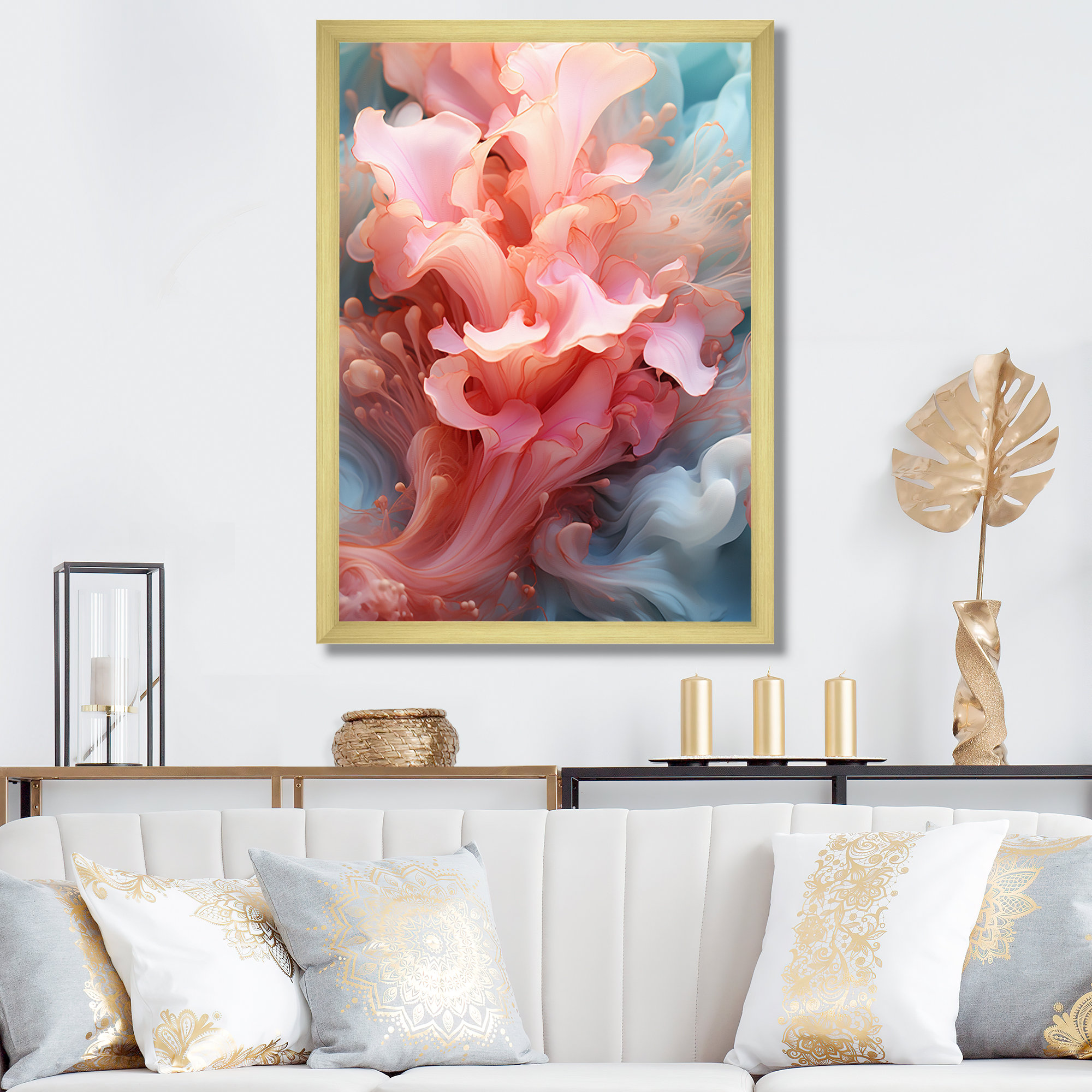 Wrought Studio Blue And Light Pink Abstract Playfulness - Abstract ...