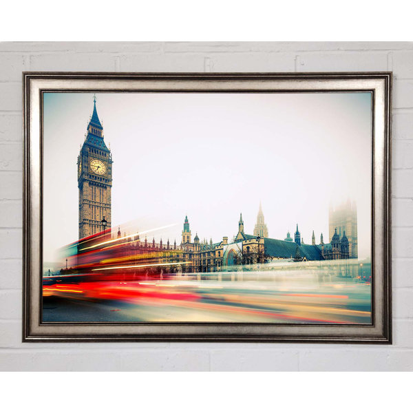 Brayden Studio Big Ben Red Bus Bl - Single Picture Frame Print ...