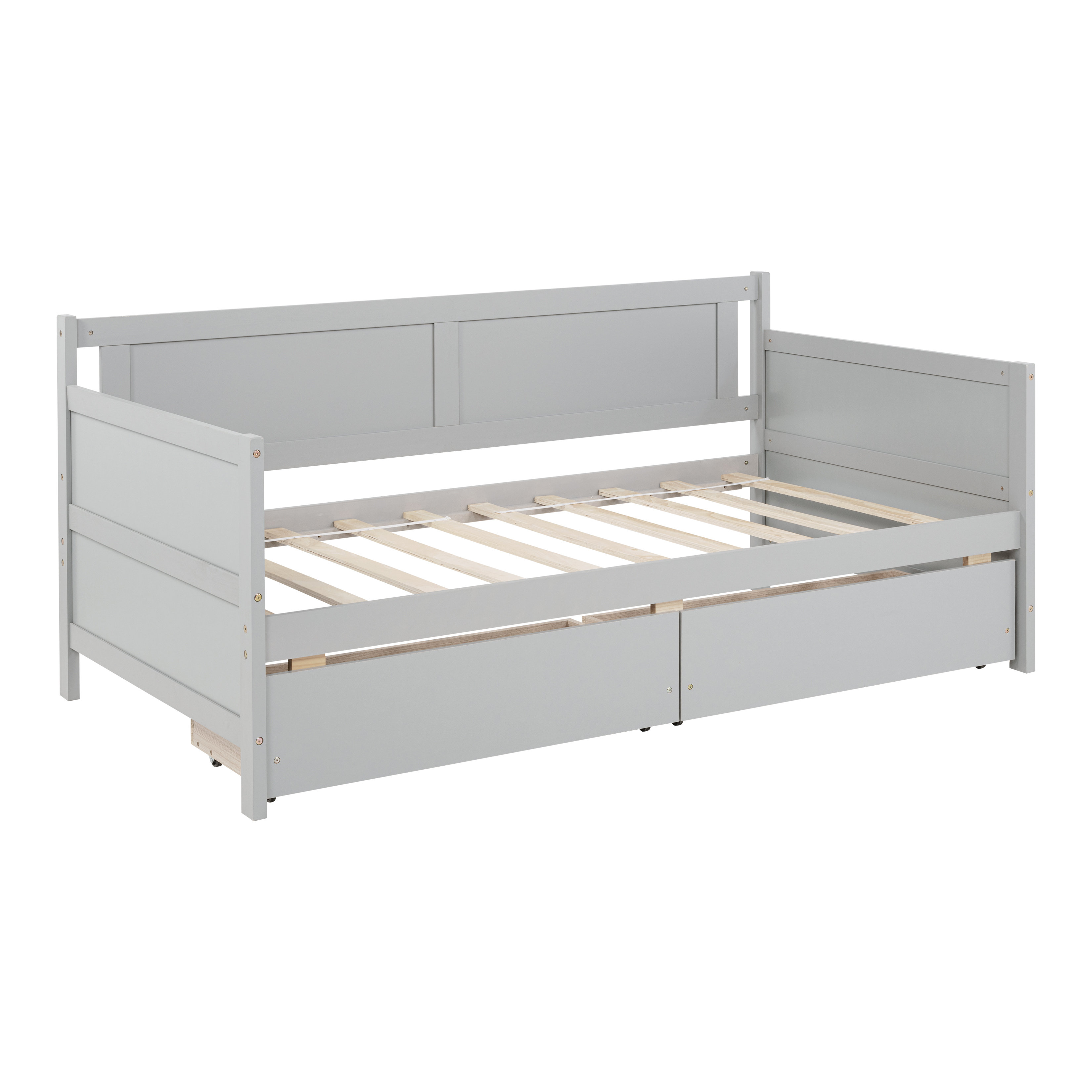 Lark Manor™ Twin Size Pine Wood Daybed with two Storage Drawers | Wayfair