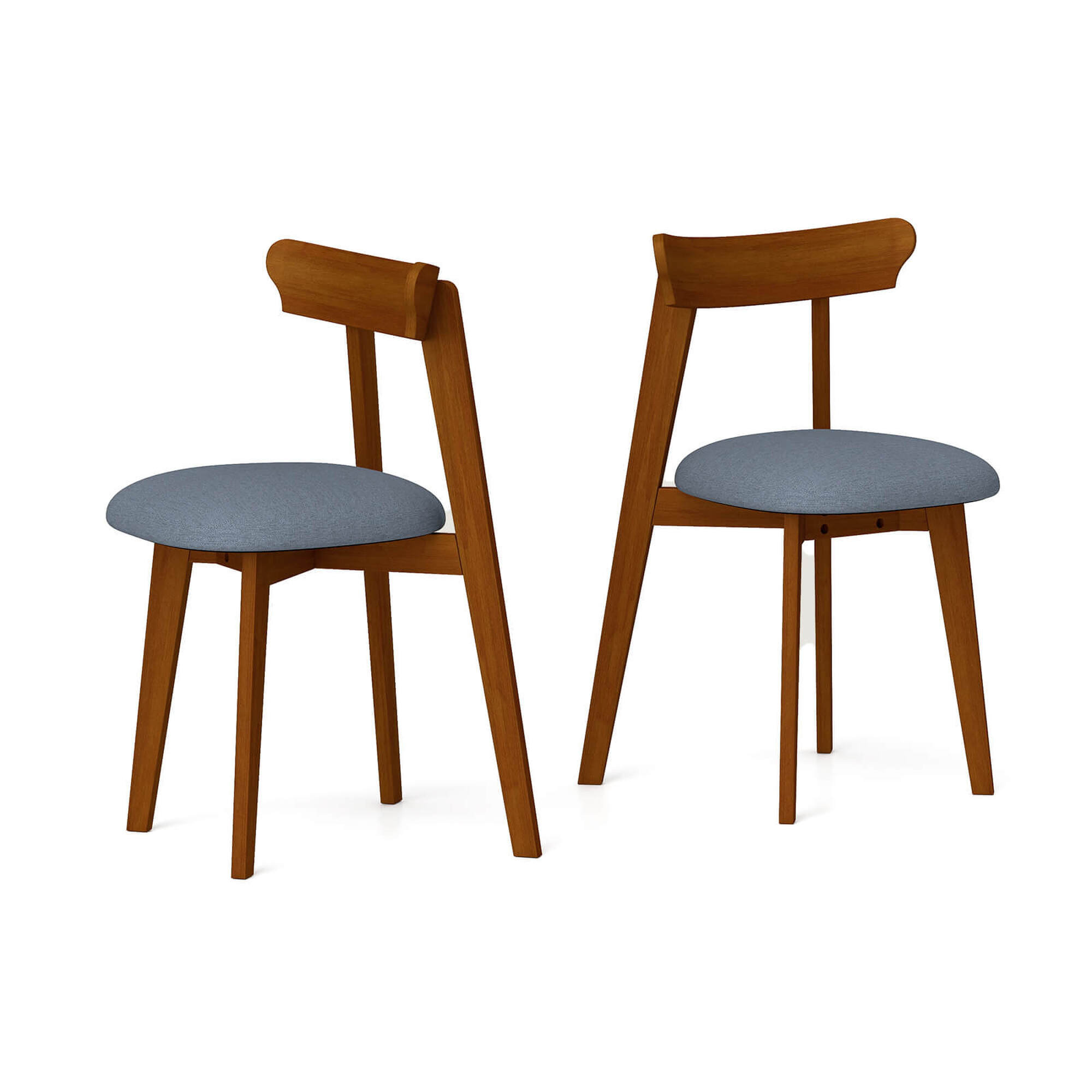 George Oliver Wood Dining Chairs Set Of 2 With Rubber Wood Frame Padded ...