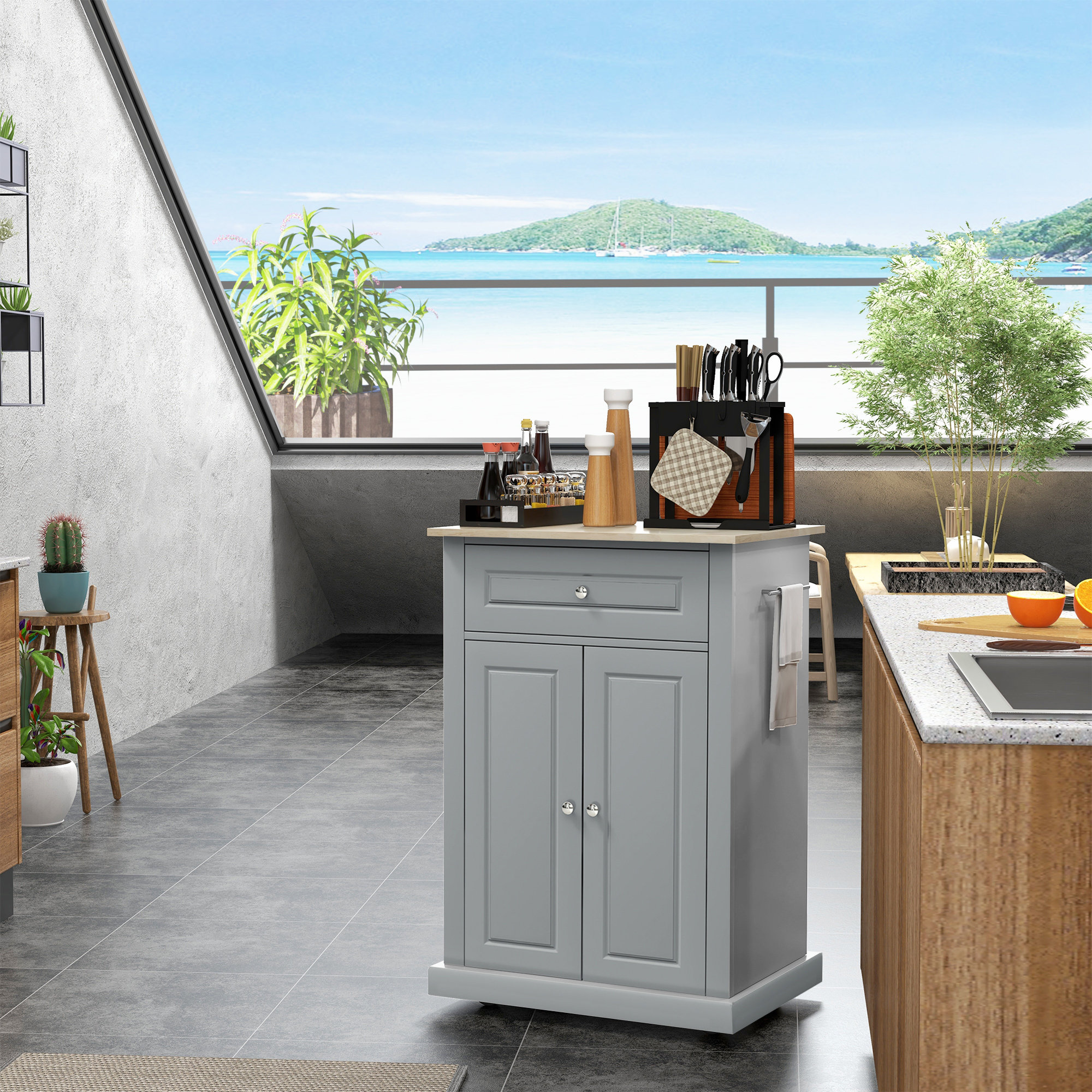 Lark Manor™ Portable Serving Trolley Table with Drawer | Wayfair