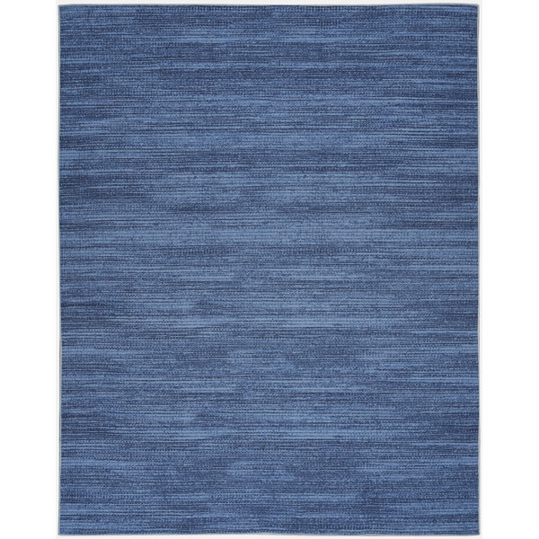 Highland Dunes Daline Abstract Machine Washable Cotton Area Rug in Blue ...