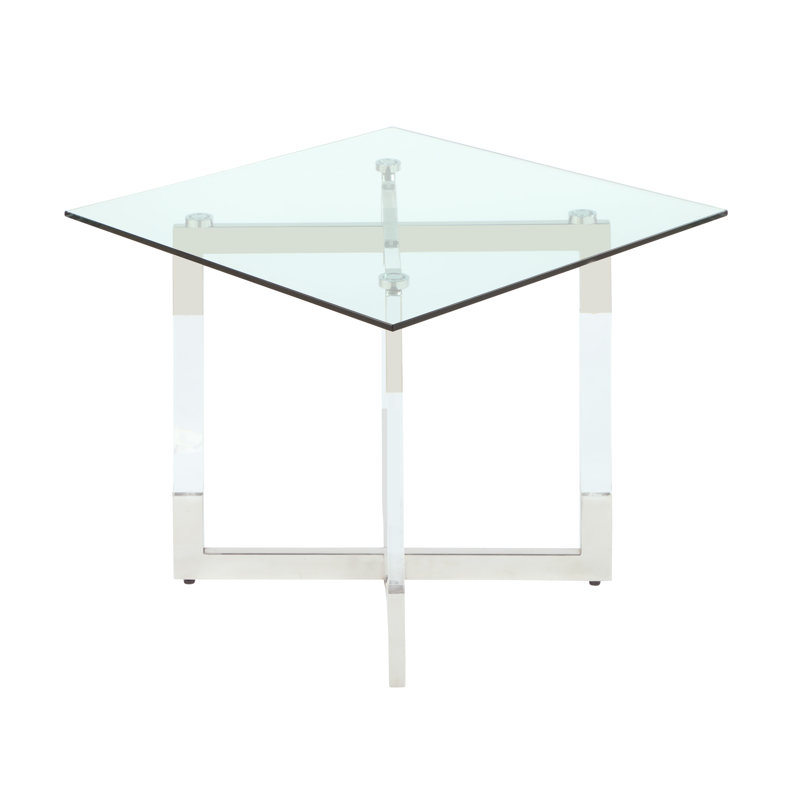 Orren Ellis Yasmin Floating Acrylic Lamp Table Base w/ Steel Accents ...