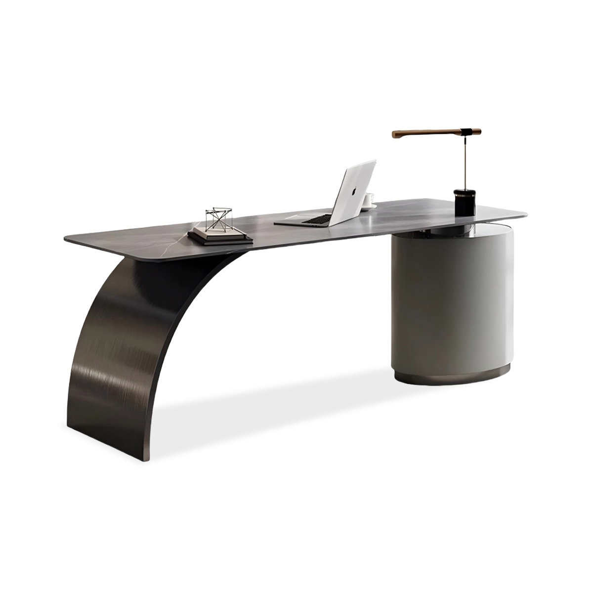 Orren Ellis Rectangular rock plate desk with drawer cabinet | Wayfair