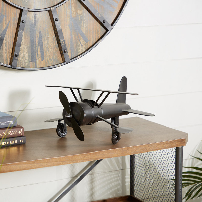 Williston Forge Metal Airplane Brown Decorative Sculpture & Reviews ...