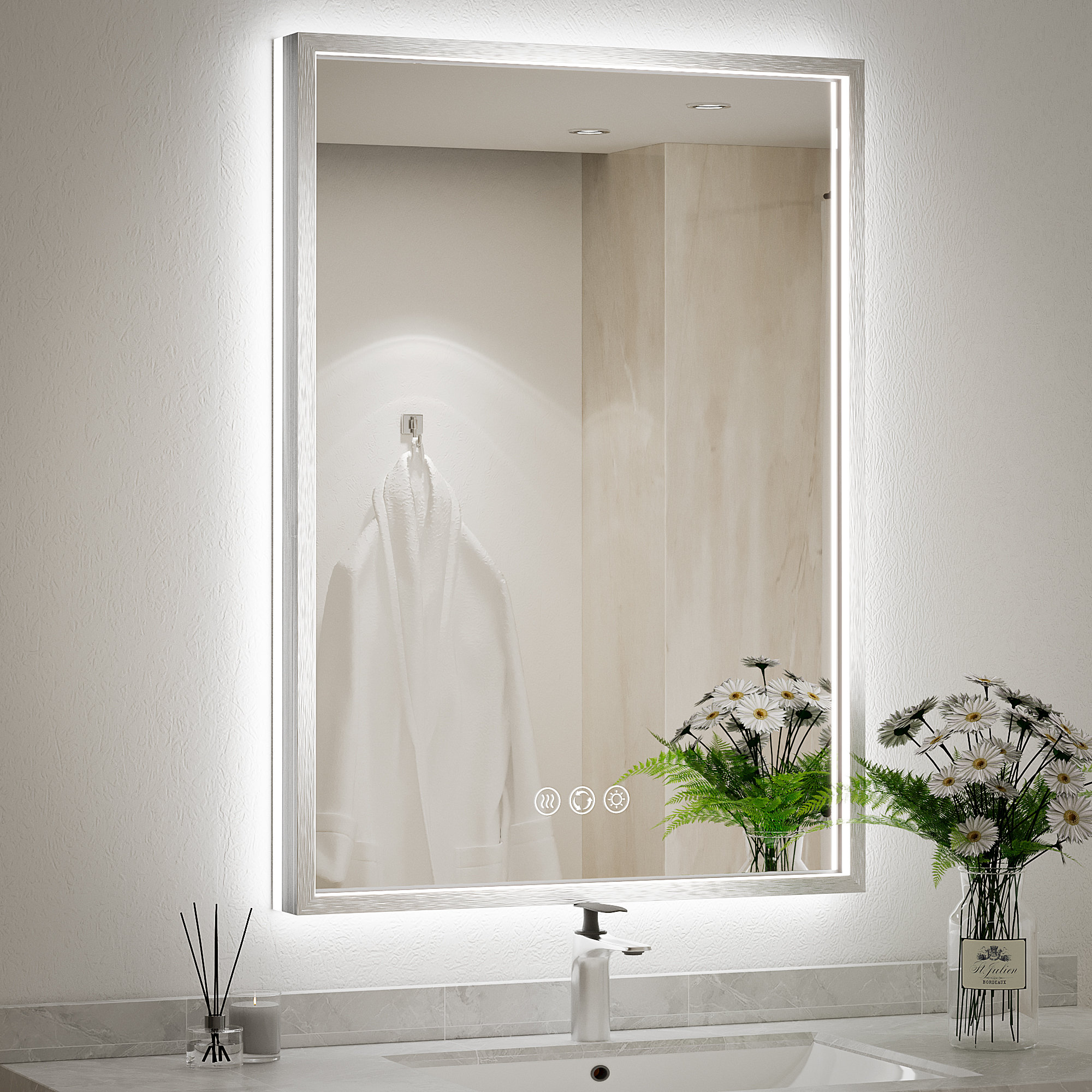 Wrought Studio™ LED Lighted Bathroom Vanity Mirror with 3 Color ...