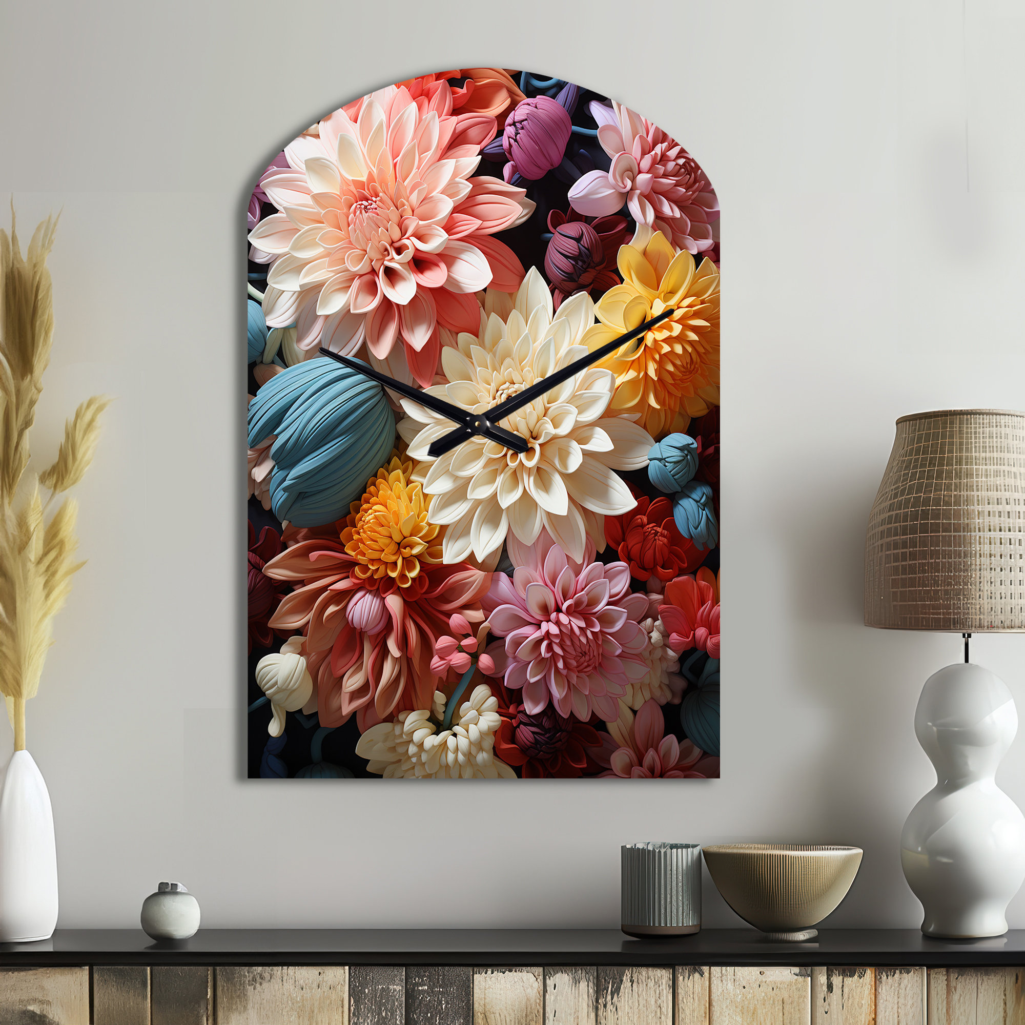 Design Art Mums Autumn Hues Showcases II - Arch Shape Multi-Color Wall ...