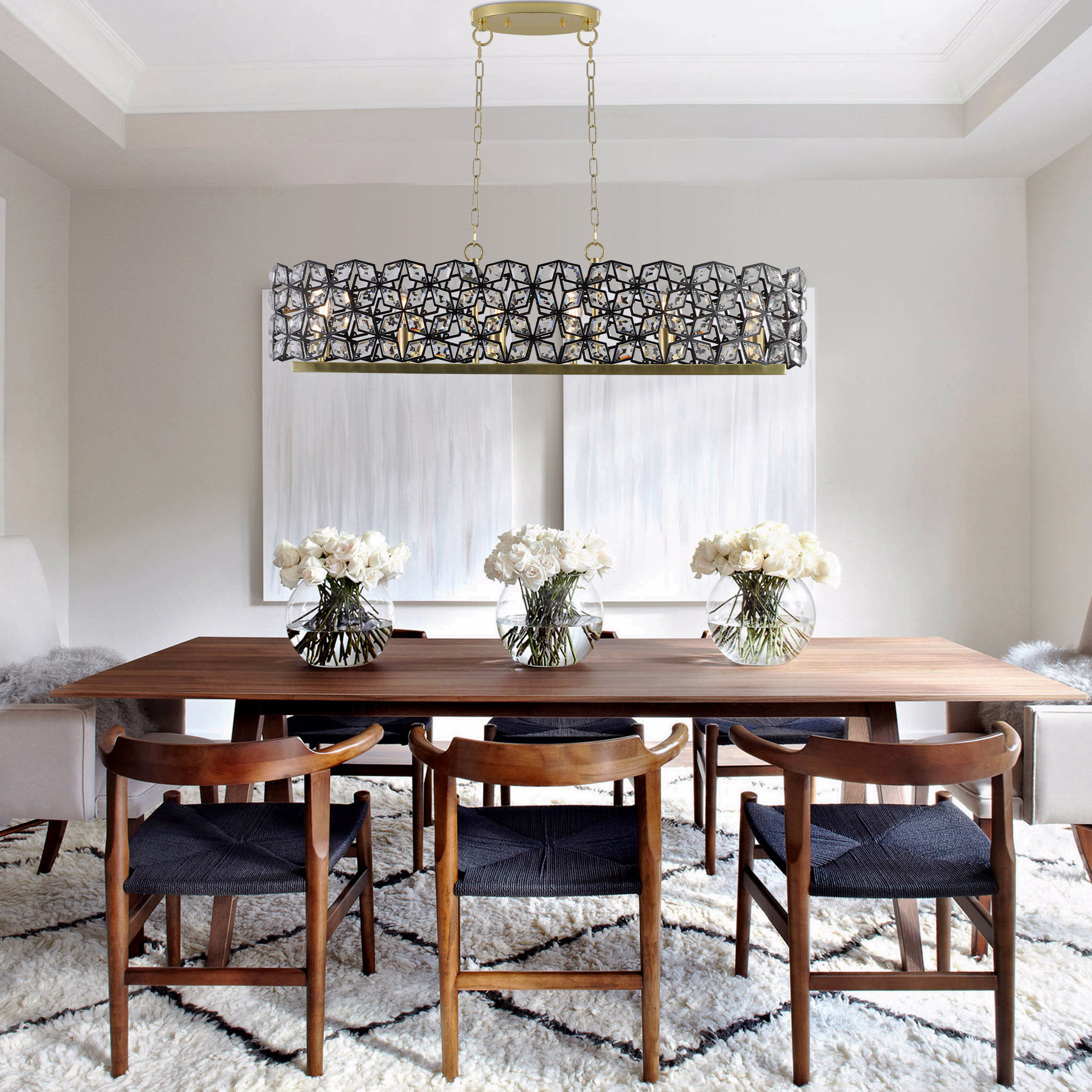 Wrought Studio™ Chandelier - 39" Contemporary Crystal And In Finishgold ...