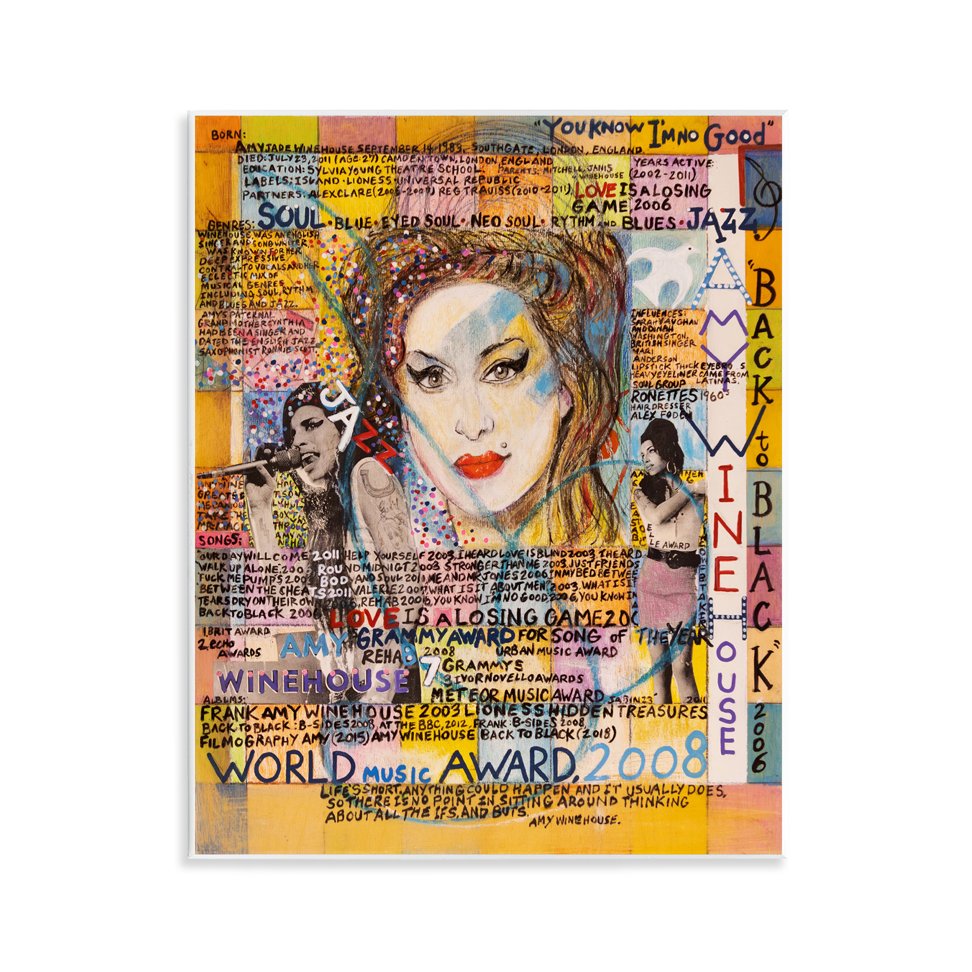 Dakota Fields Amy Winehouse Collage Wall Plaque Art by Sabin | Wayfair