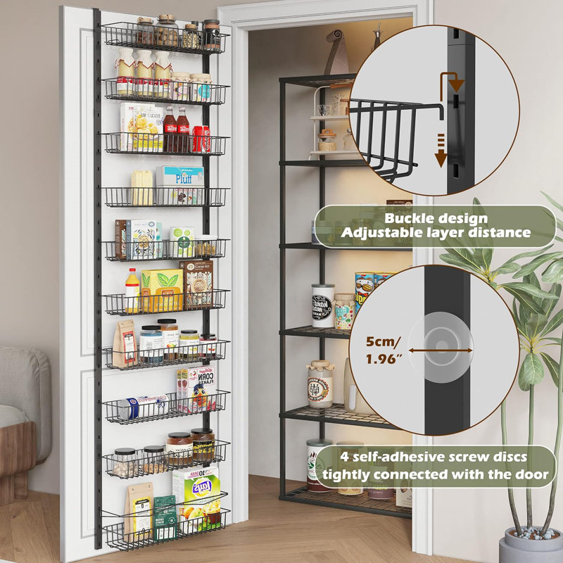 Prep & Savour Cabinet Door Spice Rack with Adjustable Racks | Wayfair
