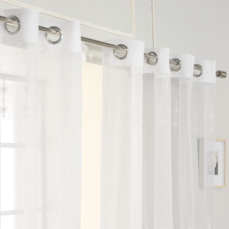 Rosalind Wheeler Inkerman Pavel Toile Sheer Grommet Curtain Panels ...