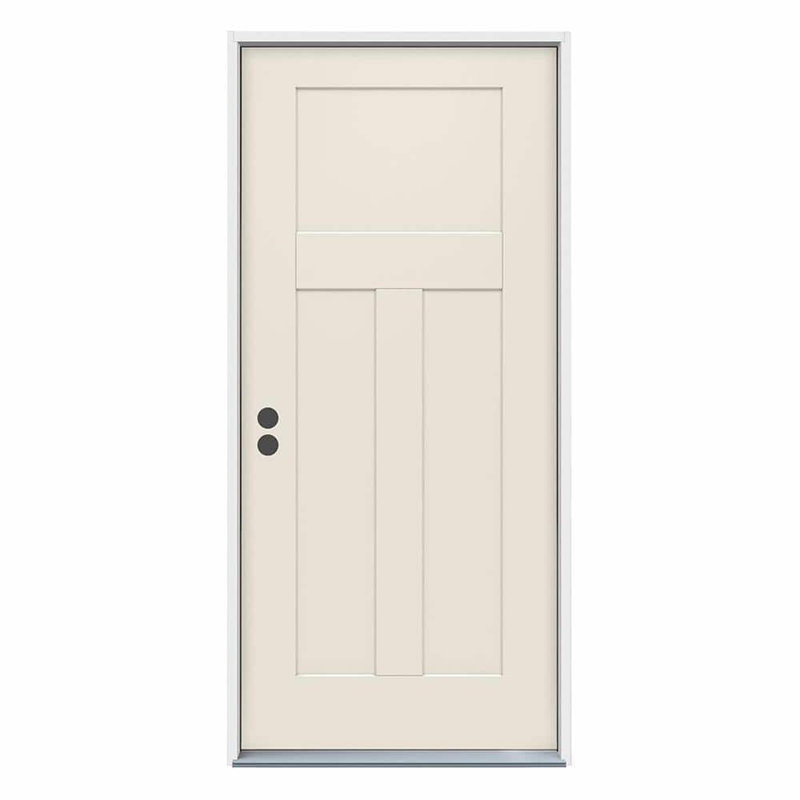 JELD-WEN 3-Panel Craftsman Primed Steel Prehung Front Entry Door | Wayfair