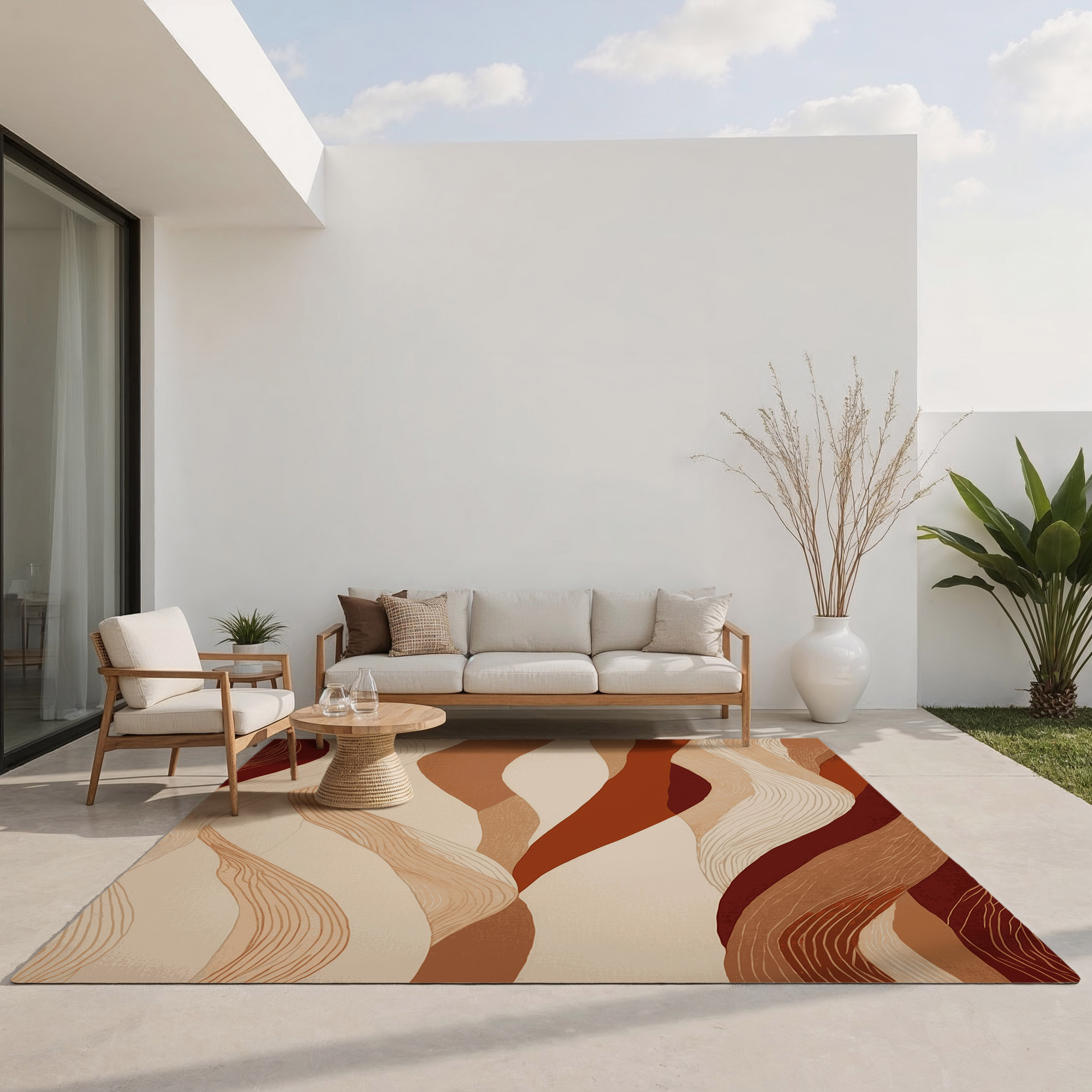 Wrought Studio™ Celestial Path Indoor And Outdoor Area Rug | Wayfair