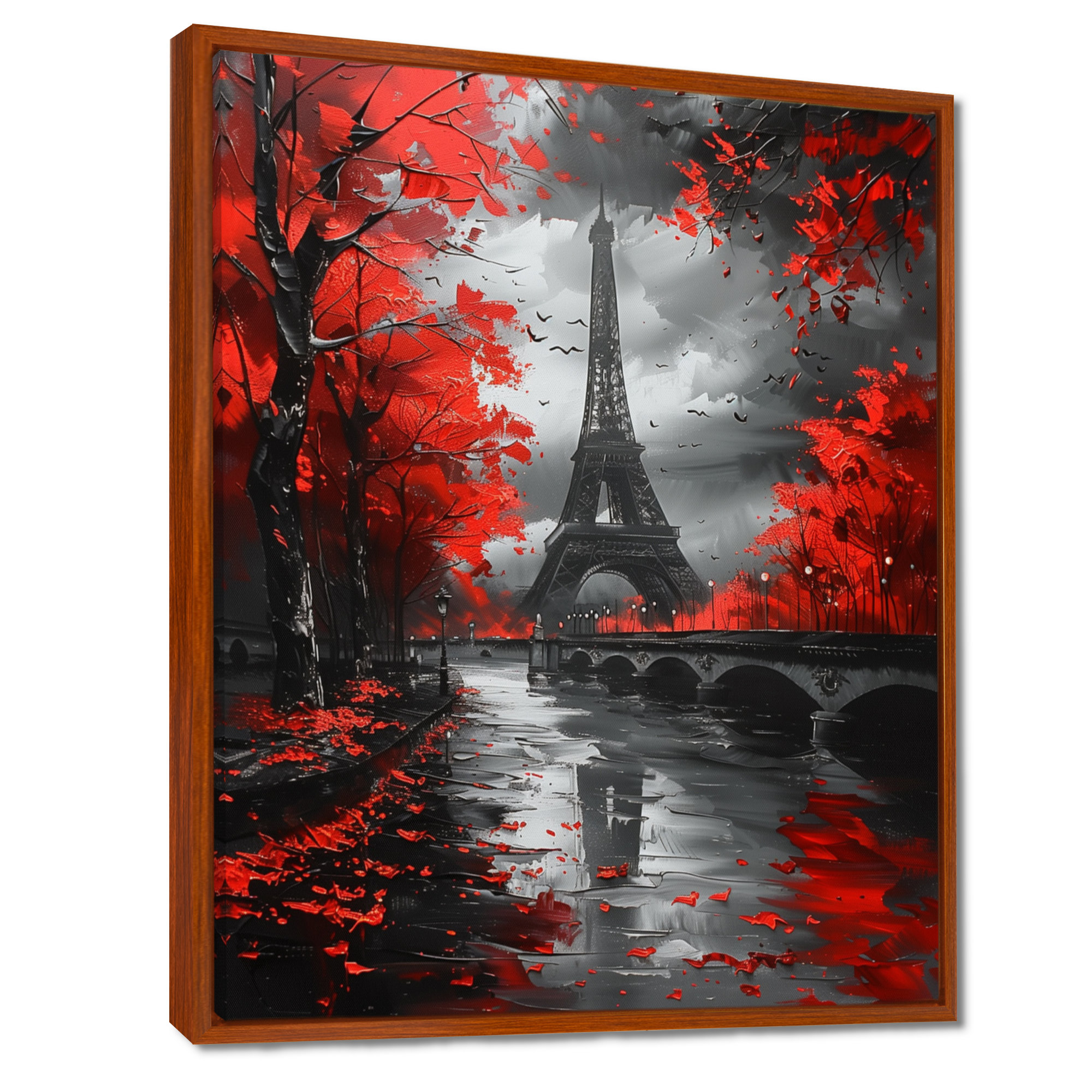 Winston Porter Monochrome Red Eiffel Tower Paris IV - City Paris Wall ...