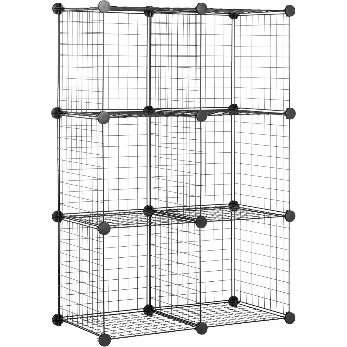 KINOFO Basics 6 Storage Shelves With 6 Cube Wire Grid, Stackable Cubes ...