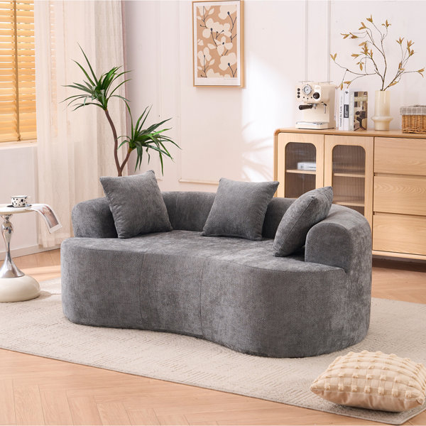 Wrought Studio™ Crescent-shaped sofa, Boneless modern low-back design ...