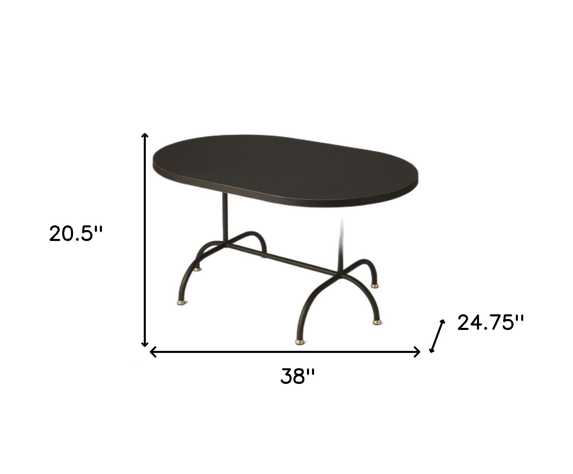 Latitude Run® Black Oval Metal Coffee Table | Wayfair