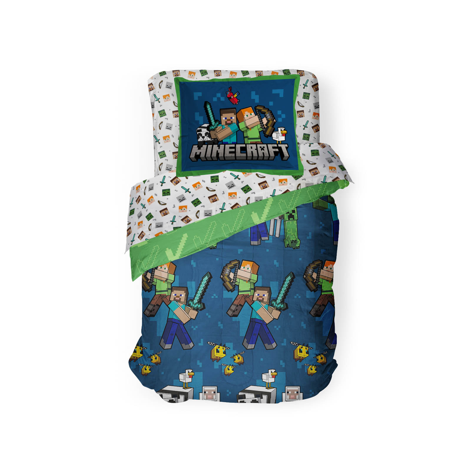 Mojang Level Up Minecraft Battle Time Bed Set w/ Sham | Wayfair