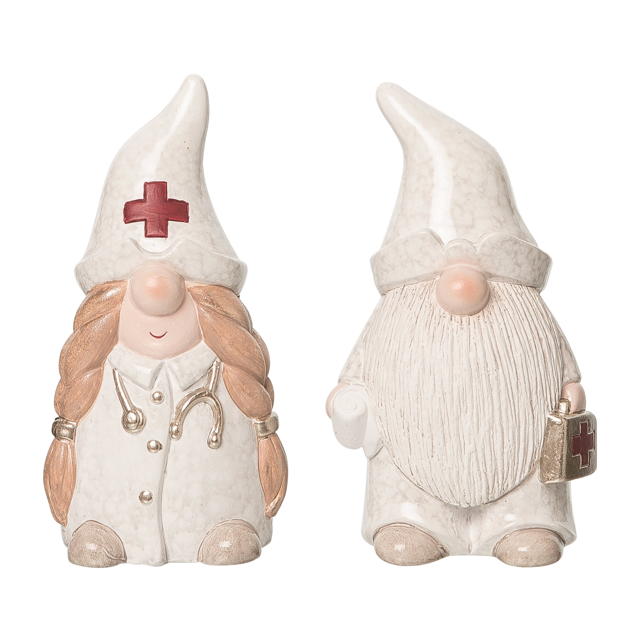 The Holiday Aisle® Small Terracotta Medical Gnome Set of 2 Christmas ...