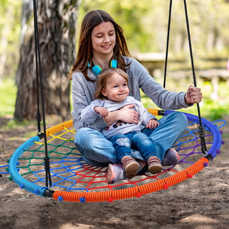 Klo Kick 45inch MetalVinyl Web/Saucer Swing with Chains and Hooks | Wayfair