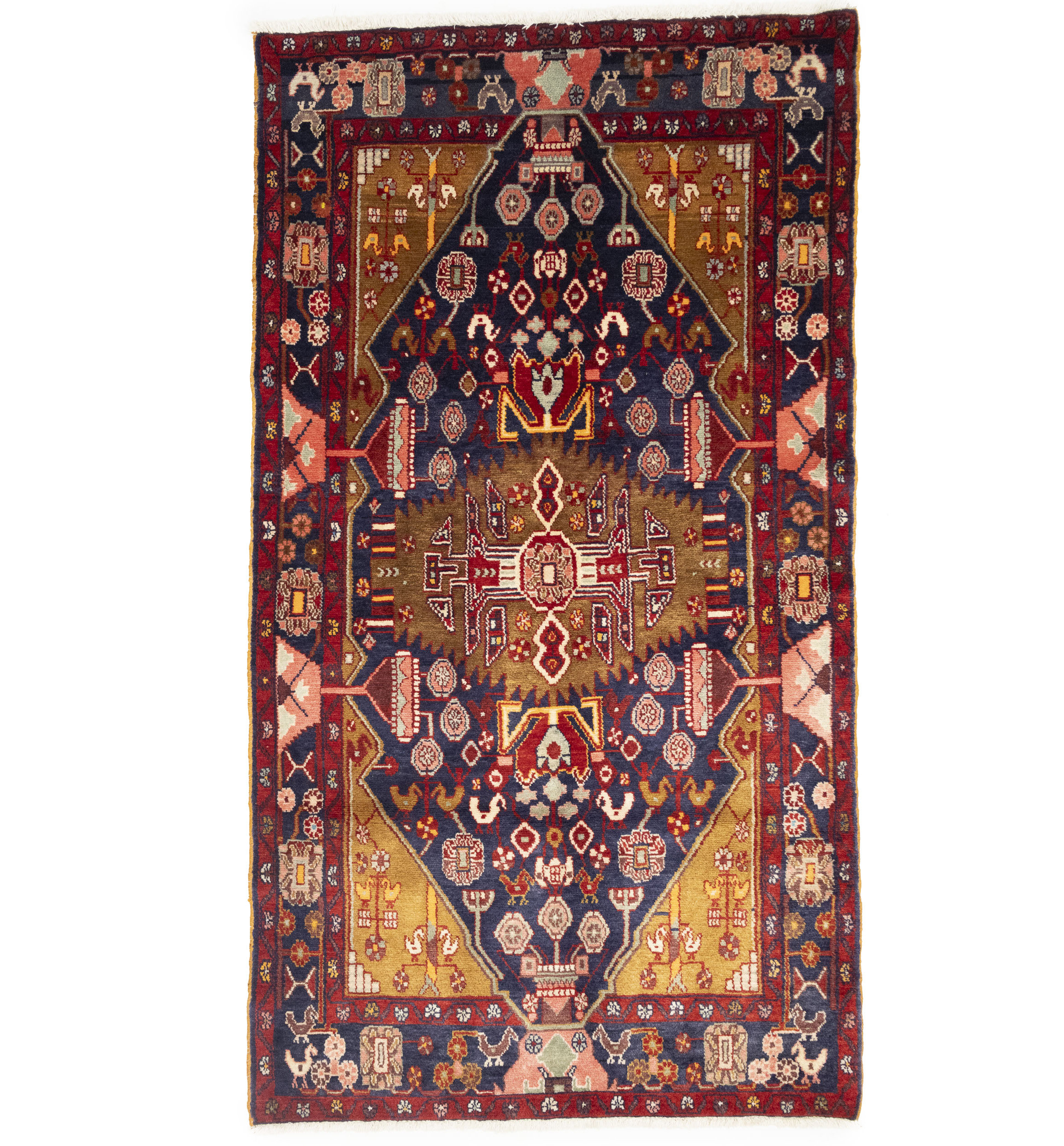 ADMINRUGS Purple/Violet Tribal 4X8 Hamedan Oriental Area Rug | Wayfair
