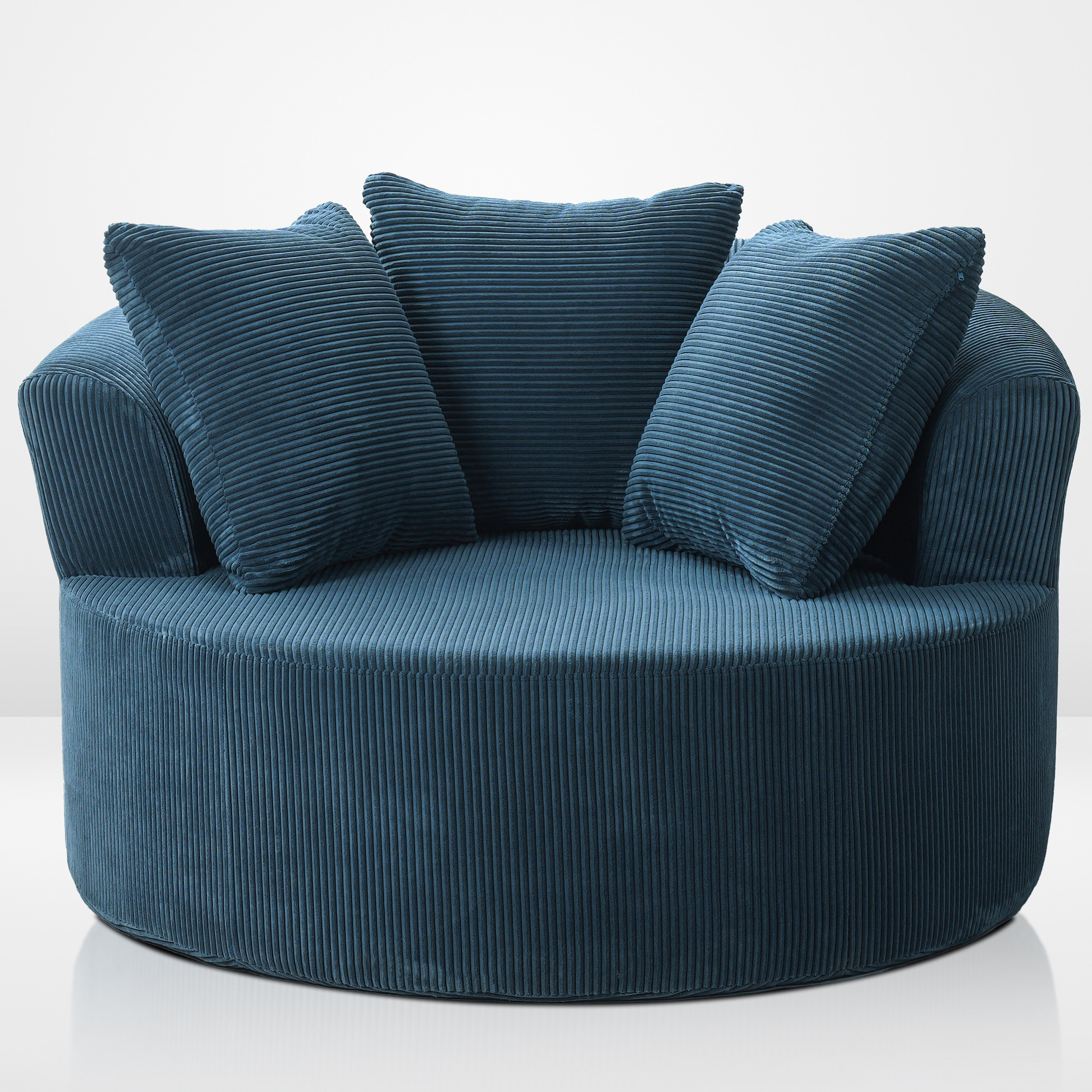 Northobliq Digi 55" Highback Upholstered Barrel Chair Round Reading ...