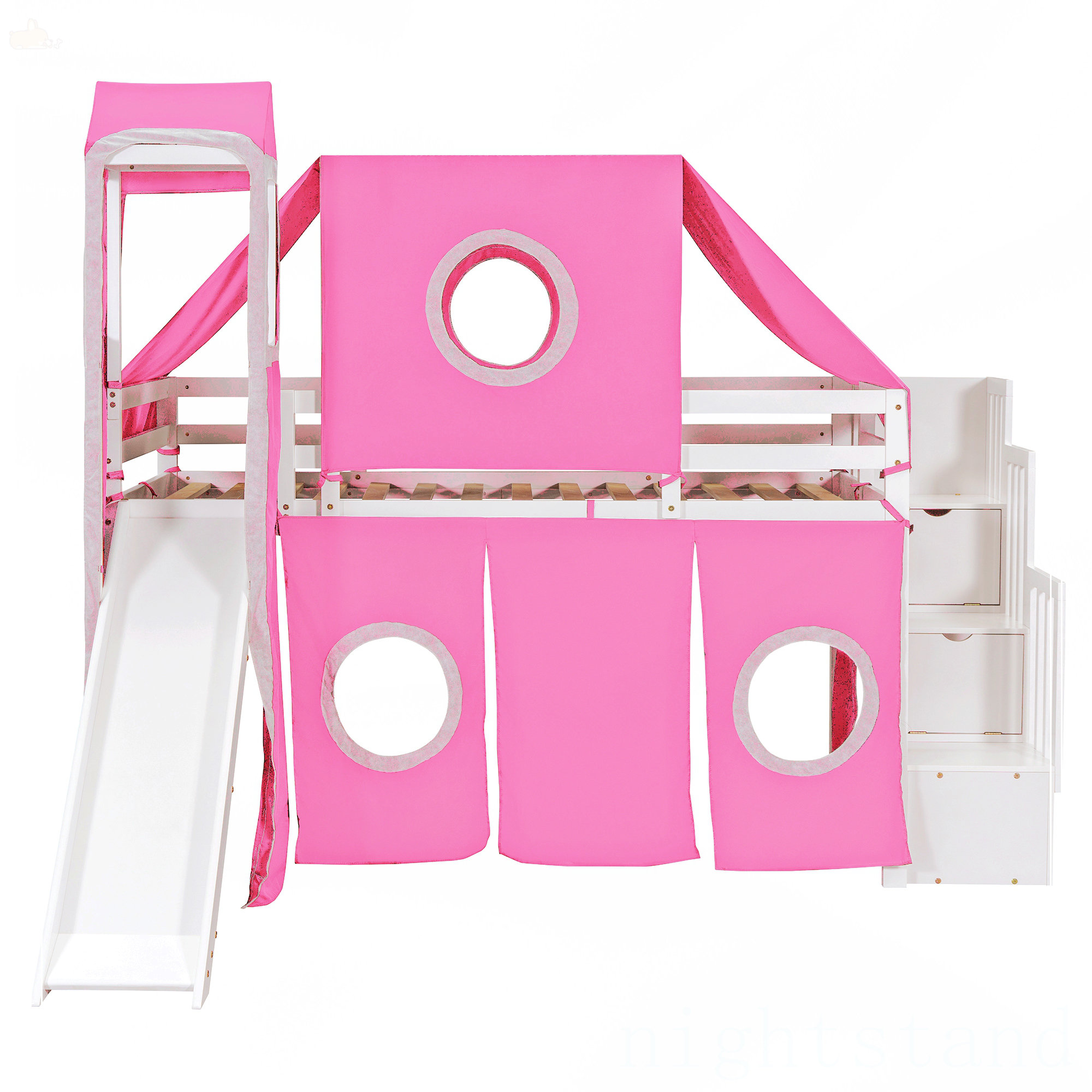 Harriet Bee Kisher Size Loft Bed With Tent And Tower - Wayfair Canada